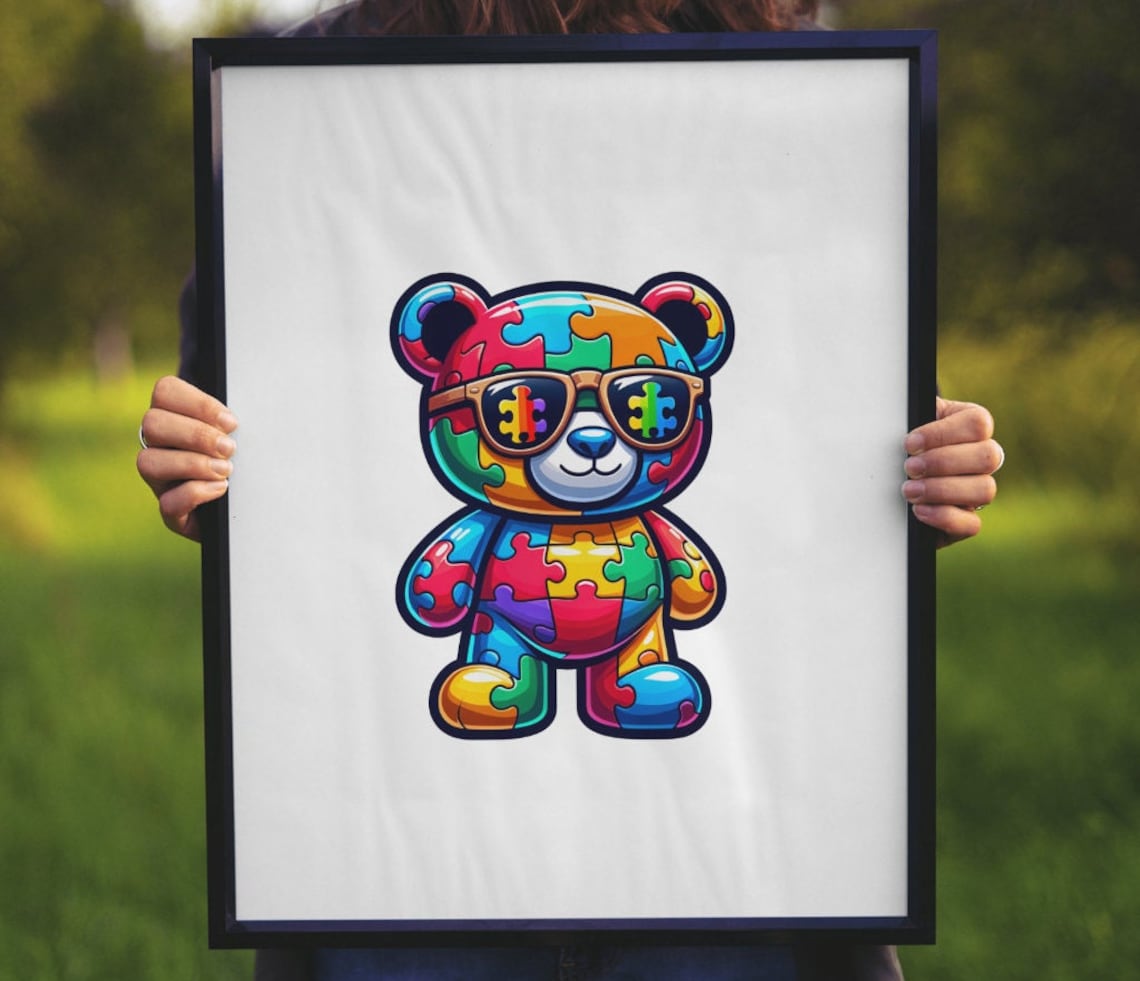 Autism Teddy Png, Autism Bear Png, Autism Awareness Teddy Png, Teddy ...