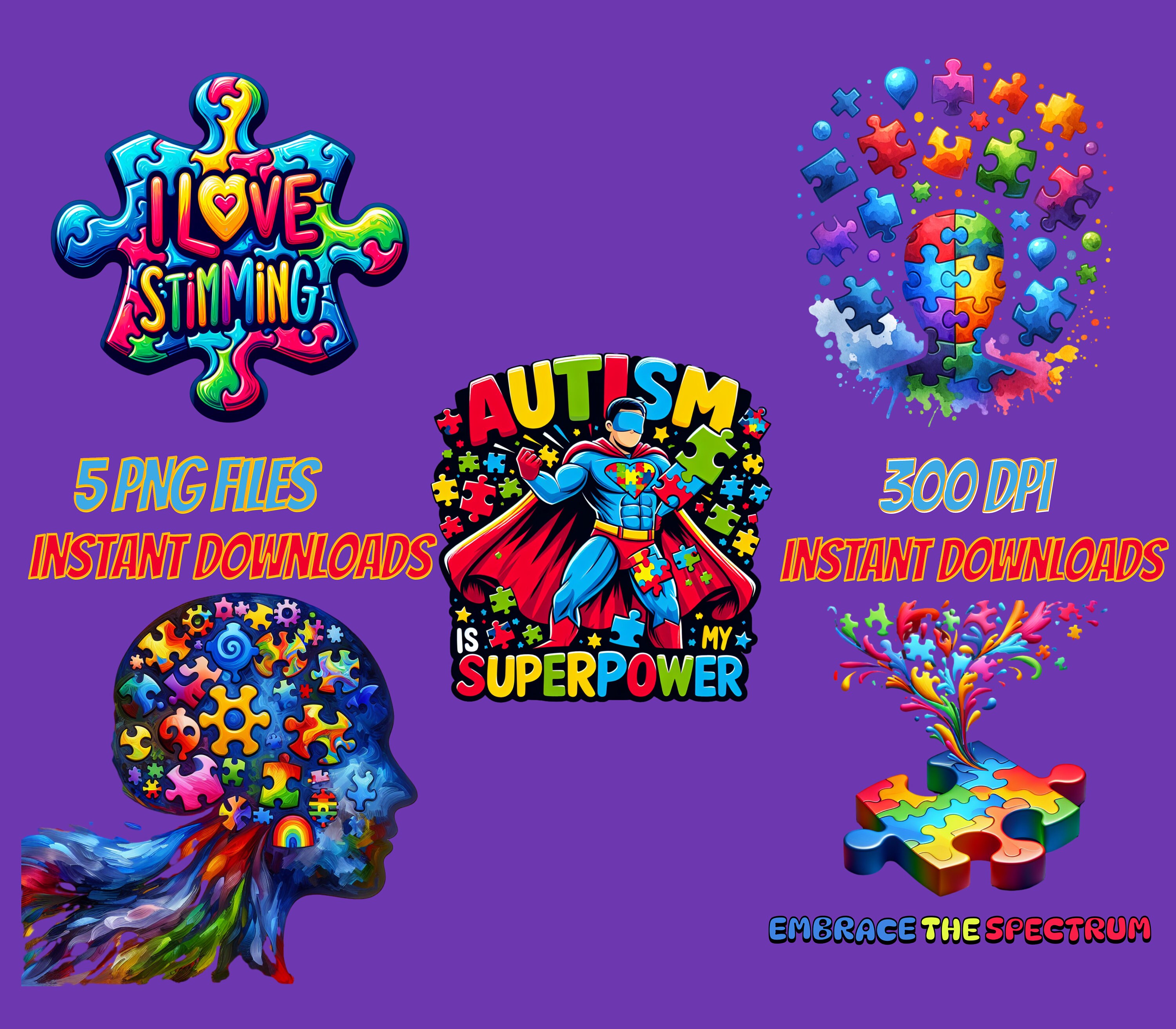 Autism PNG Bundle Autism Awareness Png Bundle Autism Designs Bundle ...