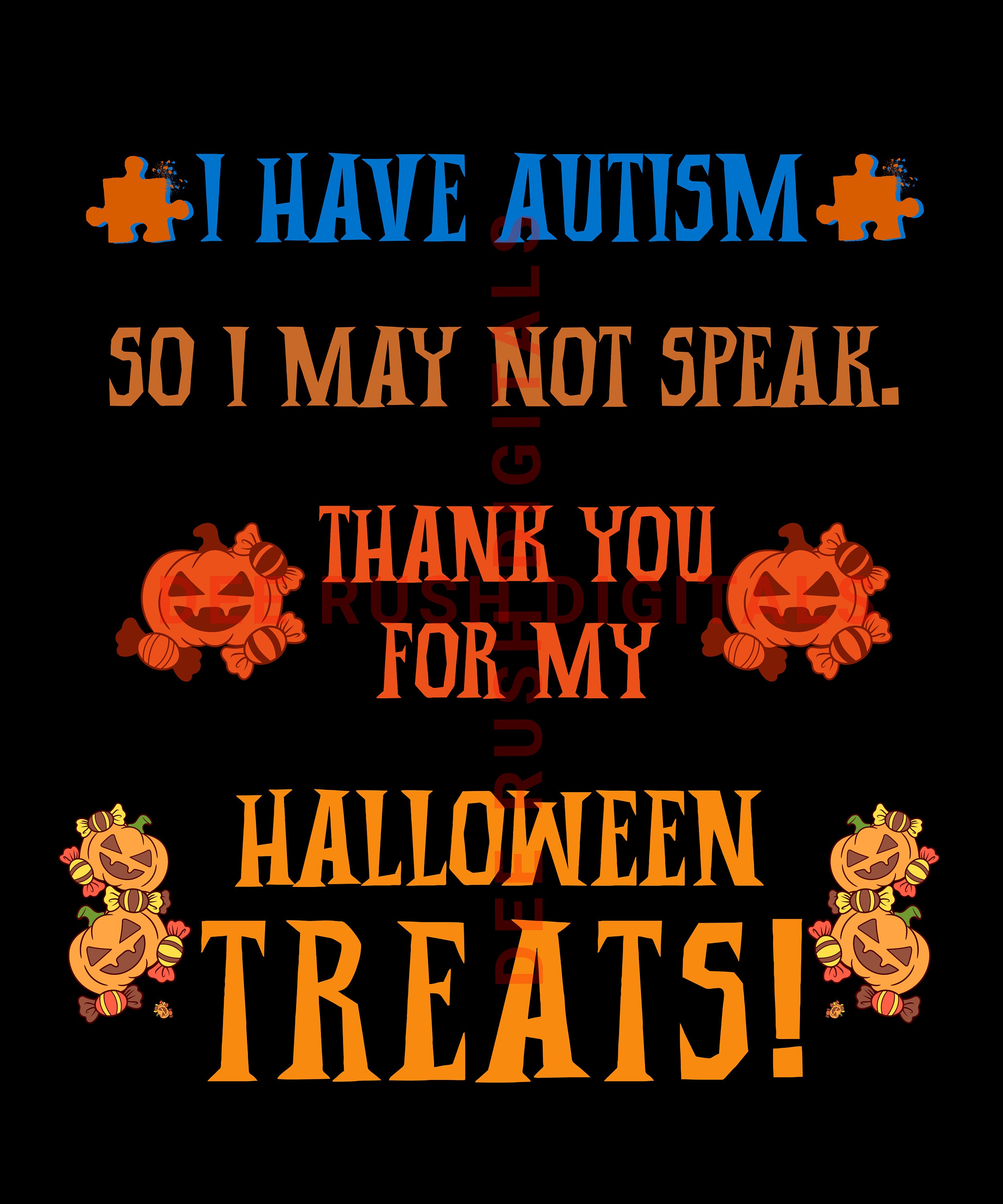 Autism Kids Halloween Png - Autism Halloween Bag Png - Autism Halloween ...