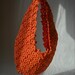 Orange Straw Tote Handbag With Crochet Flower, Floral Motif Raffia Net ...