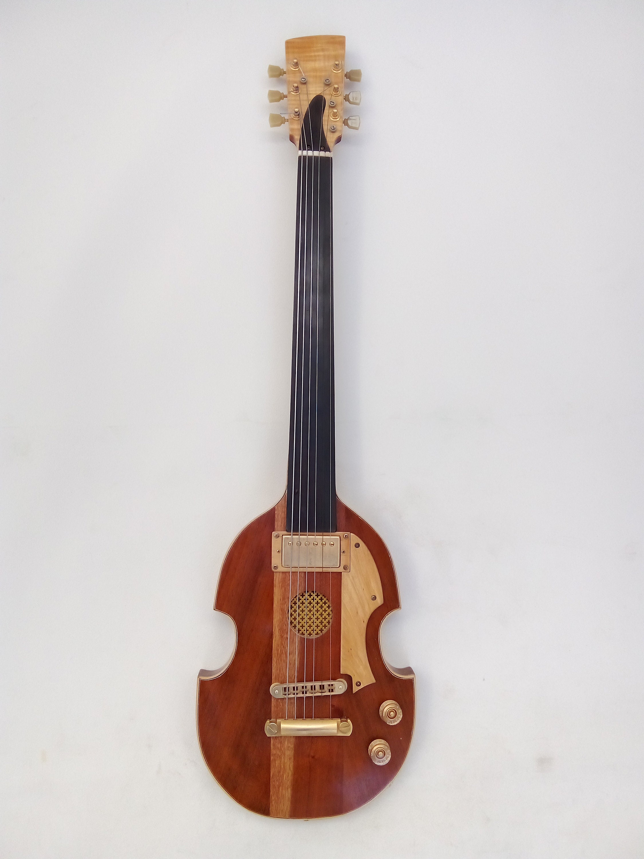 Reclaimed Wood Semiacousticfretless Guitar Gibson Pickup Walnut Arm ...