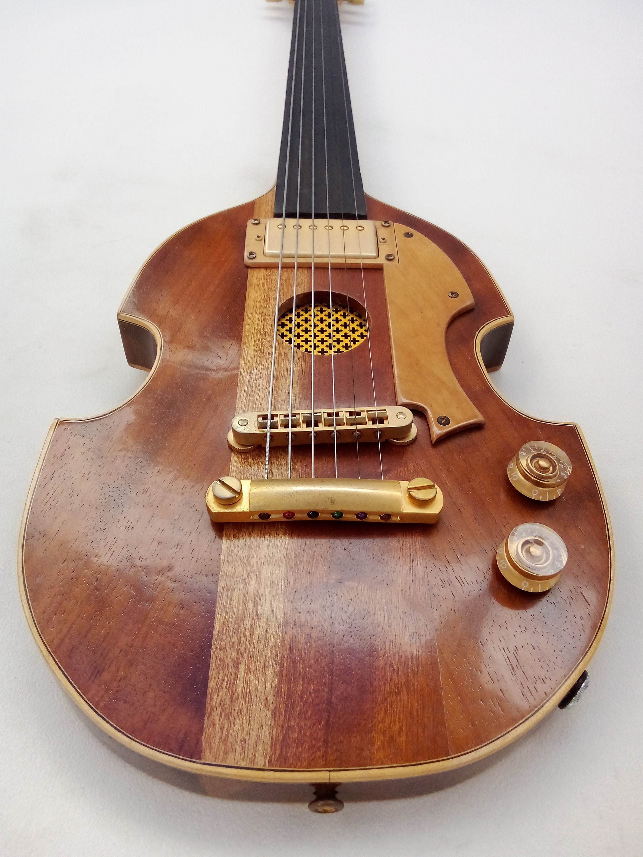 Reclaimed Wood Semiacousticfretless Guitar Gibson Pickup Walnut Arm ...