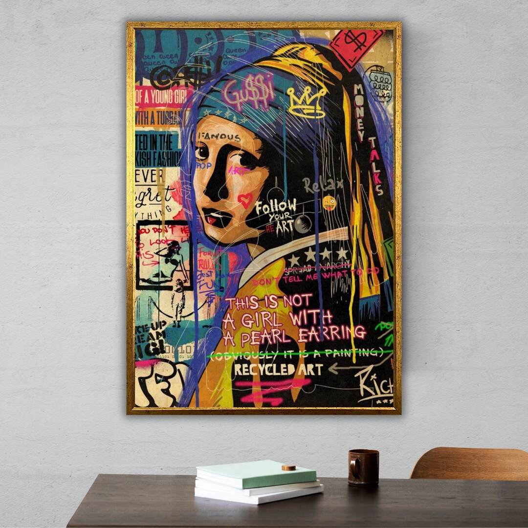 Girl With a Pearl Earring Wall Art Canvas, Ready to Hang, Classic Art ...