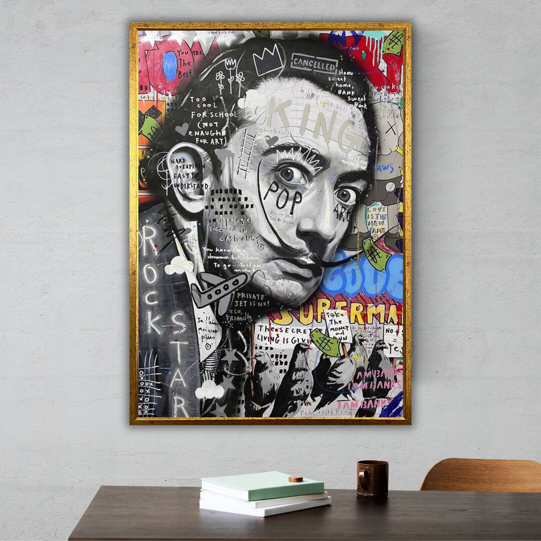 Pablo Escobar Banksy Style Graffiti Wall Art Print, Ready to Hang ...