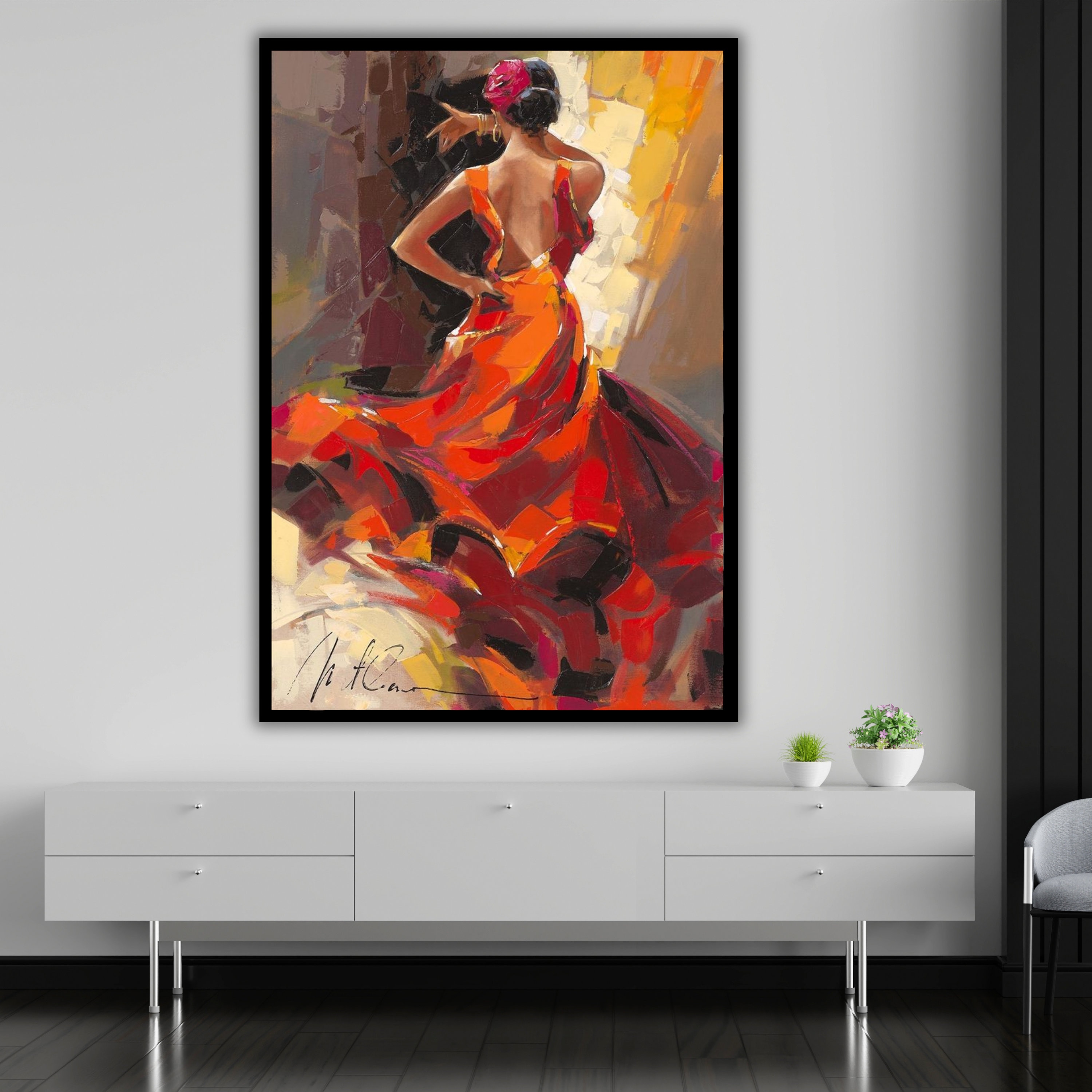 Woman Dancing Flamenco Wall Art, Ready to Hang, Flamenco Dancer Art ...