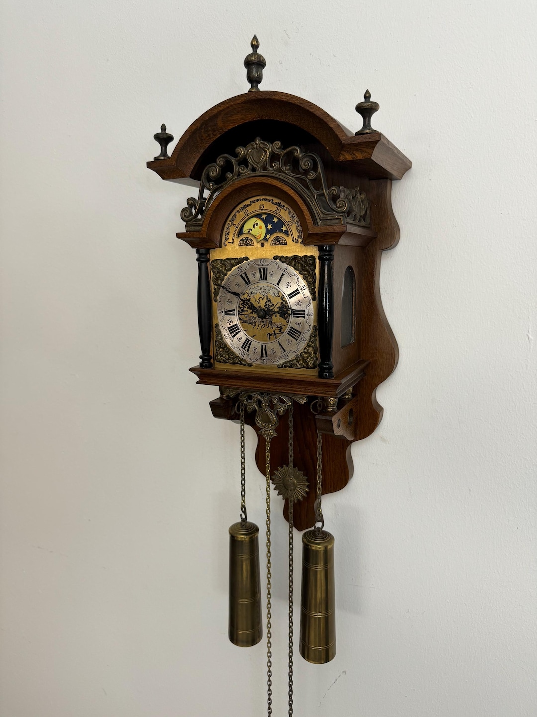 Vintage Dutch Sallander Wall Clock With 8 Day Pendulum Movement and ...