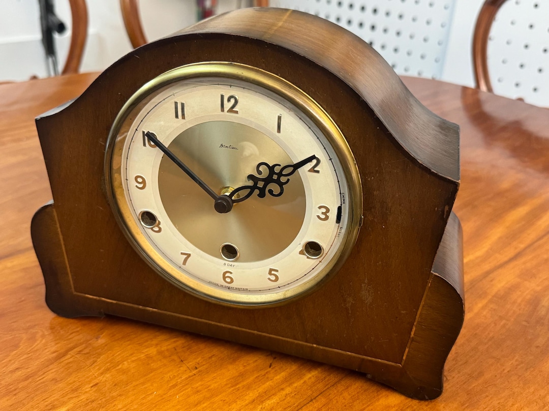 English Vintage Table Clock, Mantel Clock of Which the Old Clockwork ...