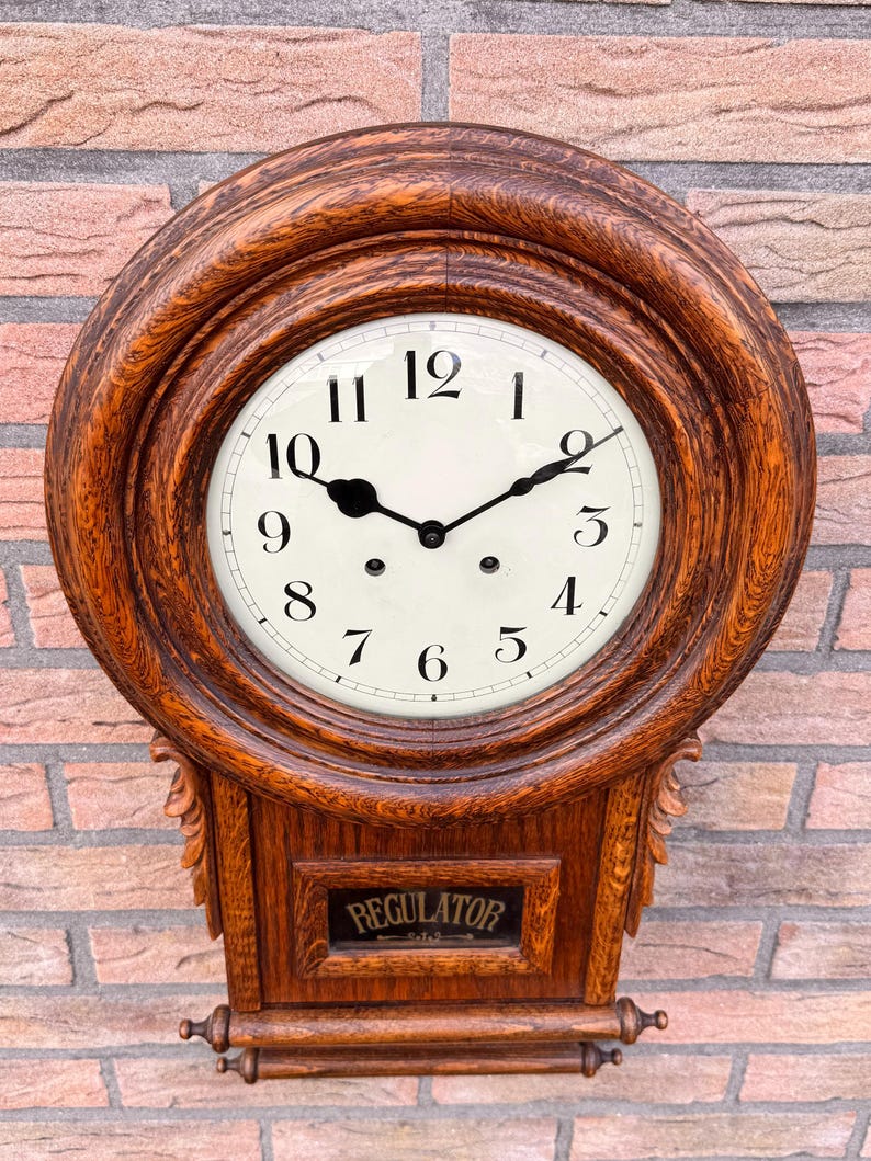 Vintage Solid Oak Hermle Pub Clock/school Clock. - Etsy