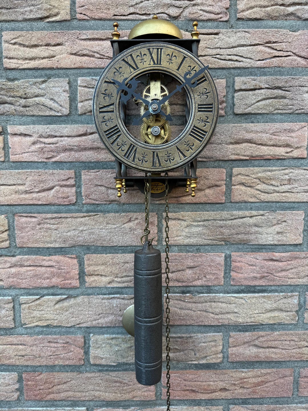 Special Vintage Tempus Fugit Skeleton Pendulum Wall Clock With Bell. - Etsy
