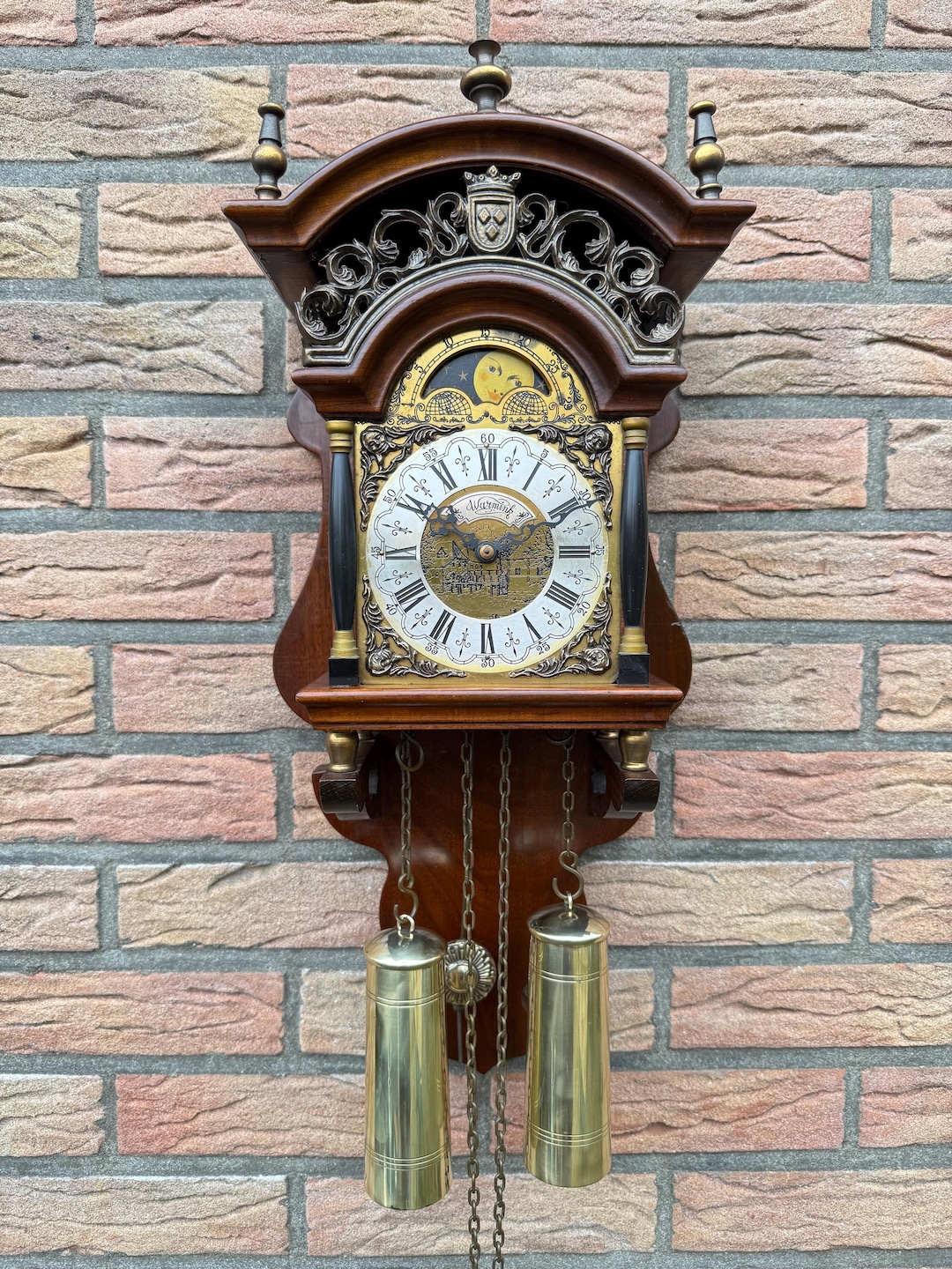 Original Vintage Dutch Wuba Warmink Wall Clock With Pendulum Clock and ...