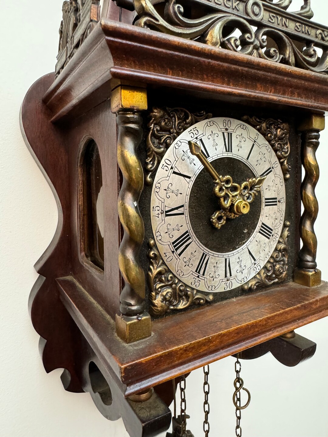 Original Vintage Zaanse Wuba Wall Clock, Zaandam Holland With 8 Day ...