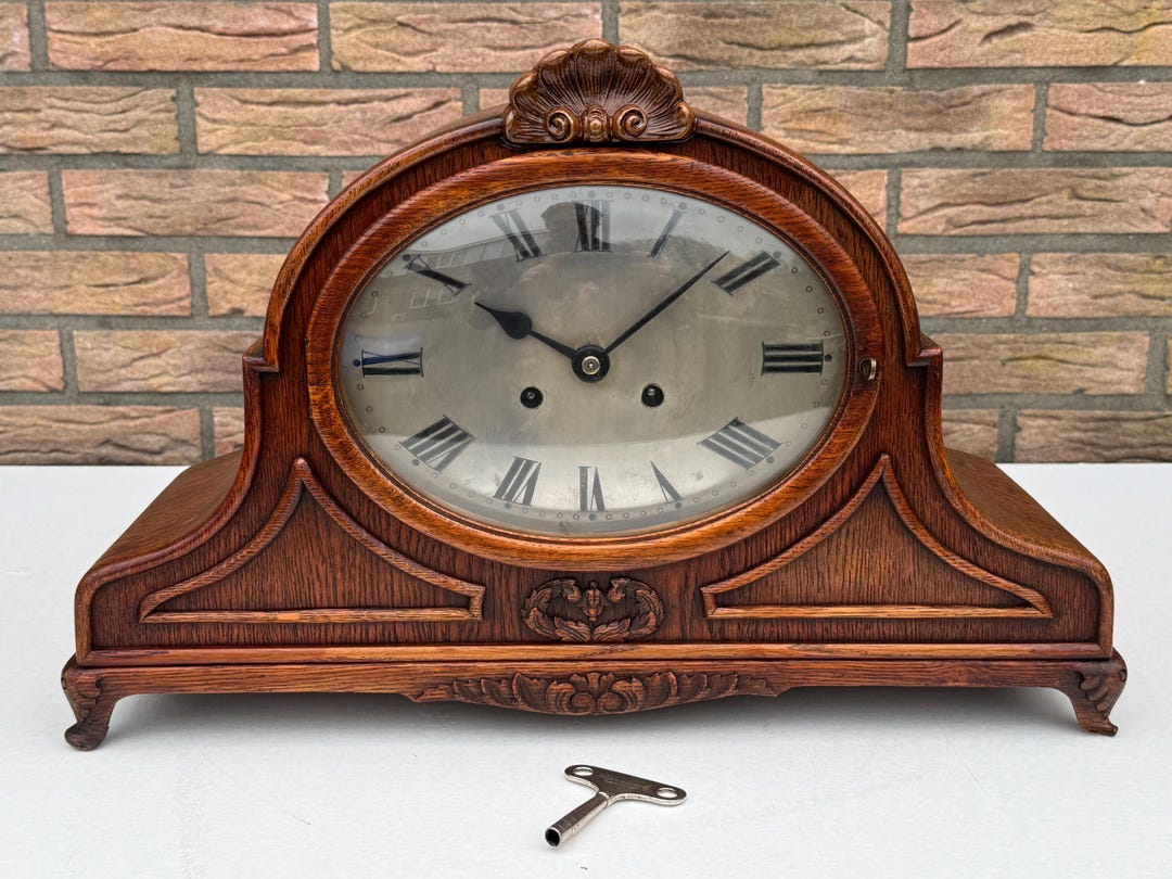 Extraordinary Large Kienzle Mantel Clock With Oval Silver-plated Dial ...