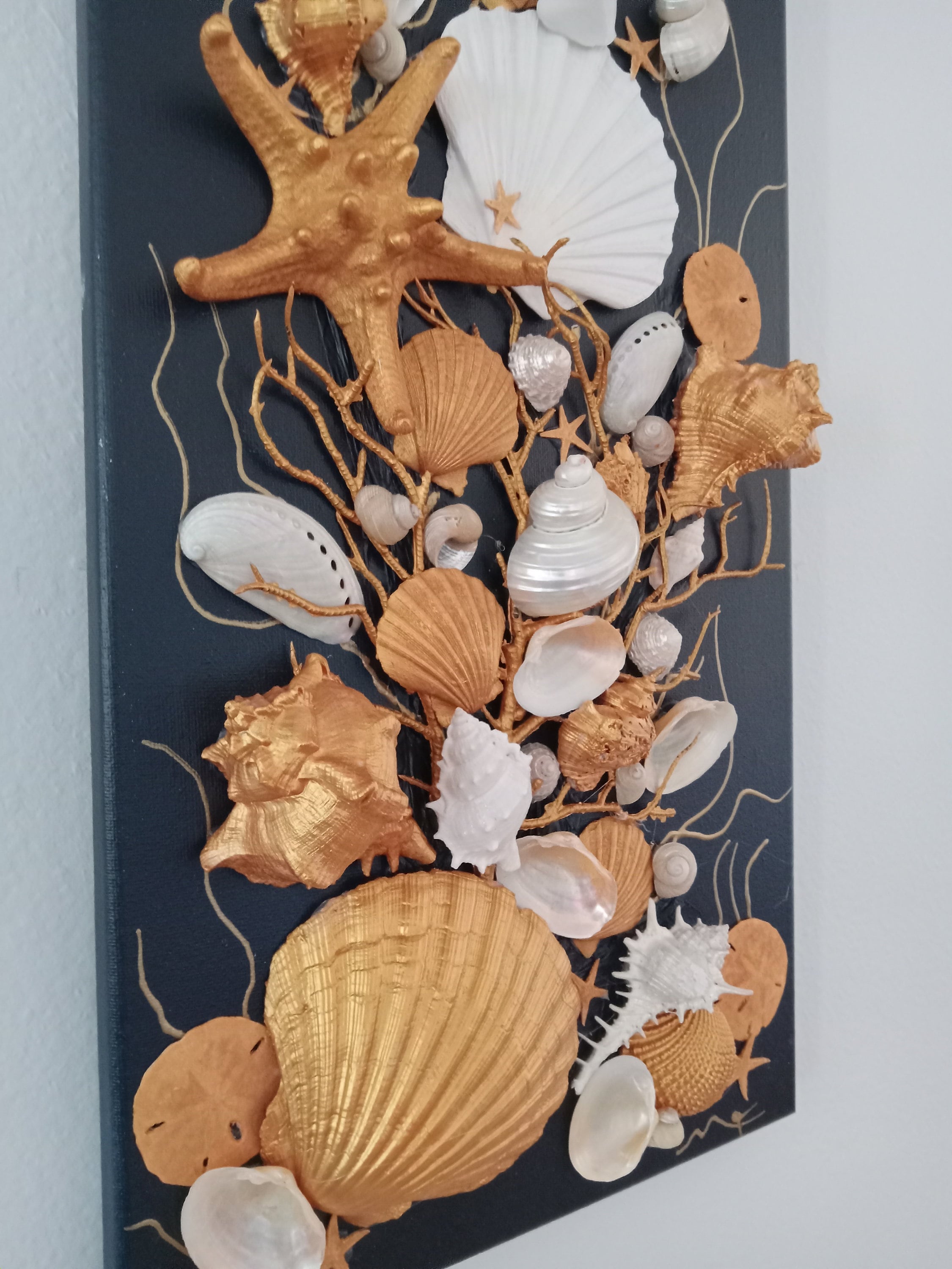 Seashell Coastal Beach Art Decor, Seashell Art, Coastal Home Decor ...