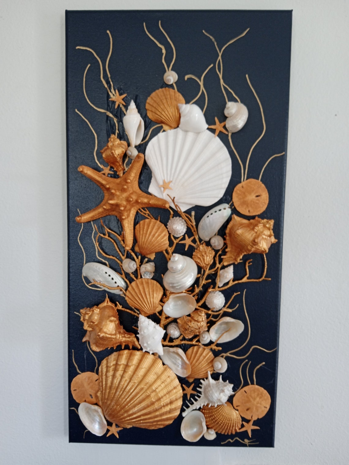 Seashell Coastal Beach Art Decor, Seashell Art, Coastal Home Decor ...
