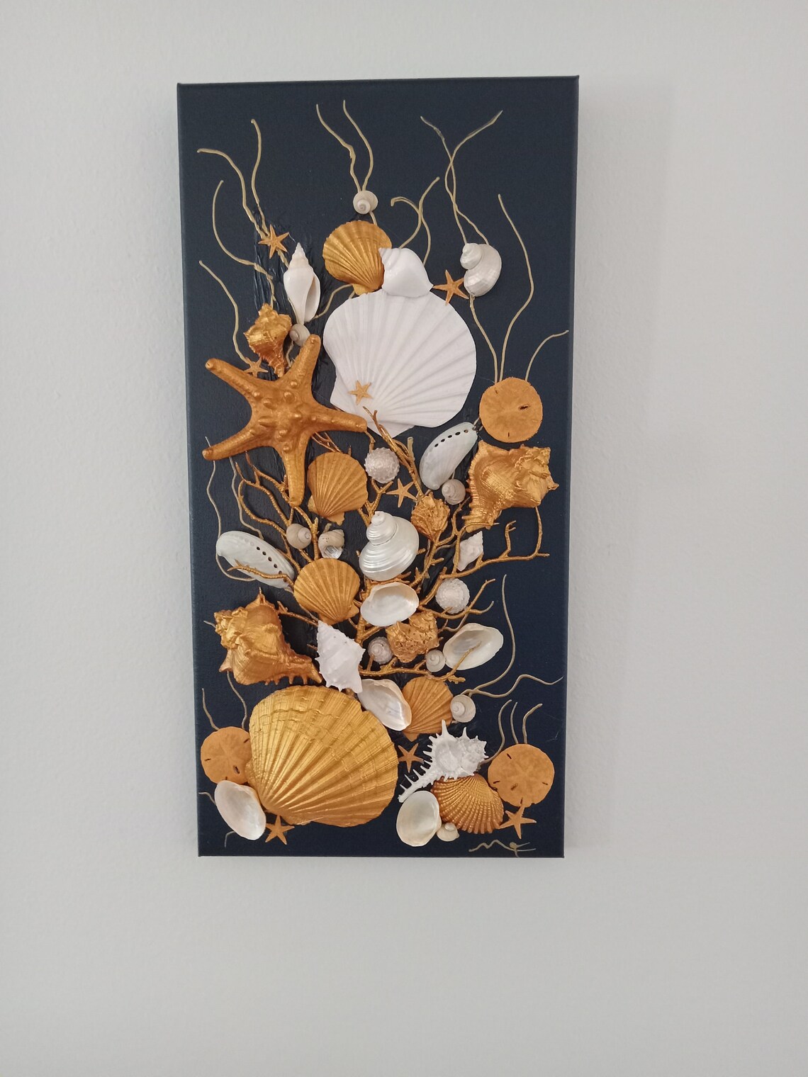 Seashell Coastal Beach Art Decor, Seashell Art, Coastal Home Decor ...