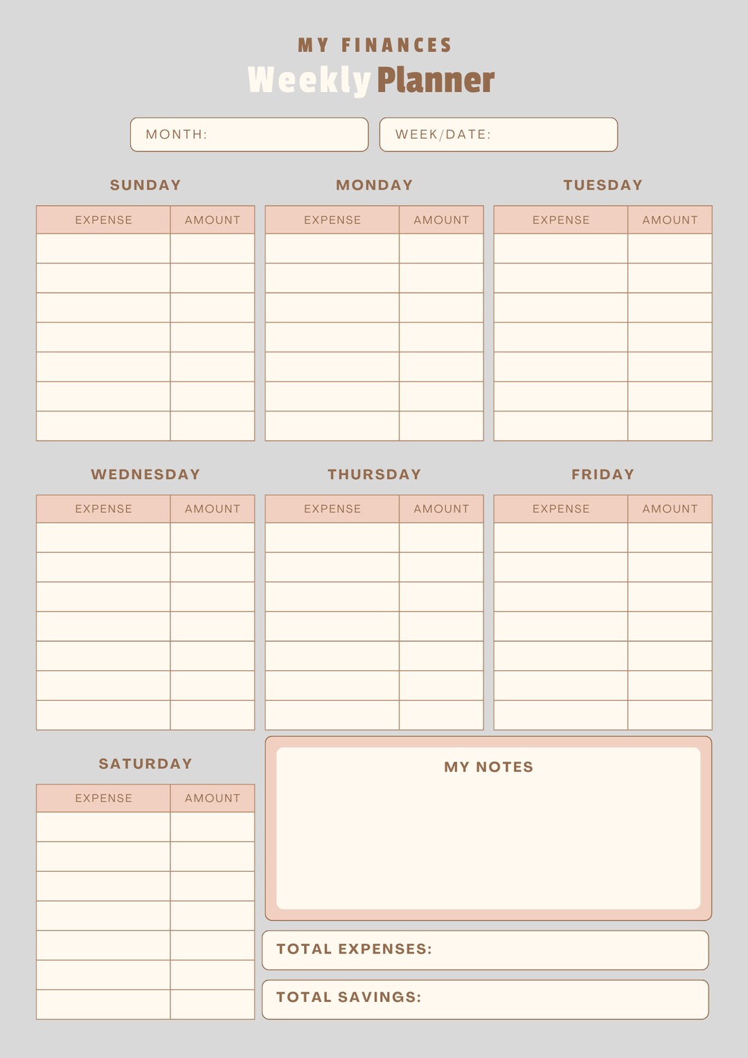Weekly Budget Planner, Printable Budget Planner, Budget Sheet in A4 ...