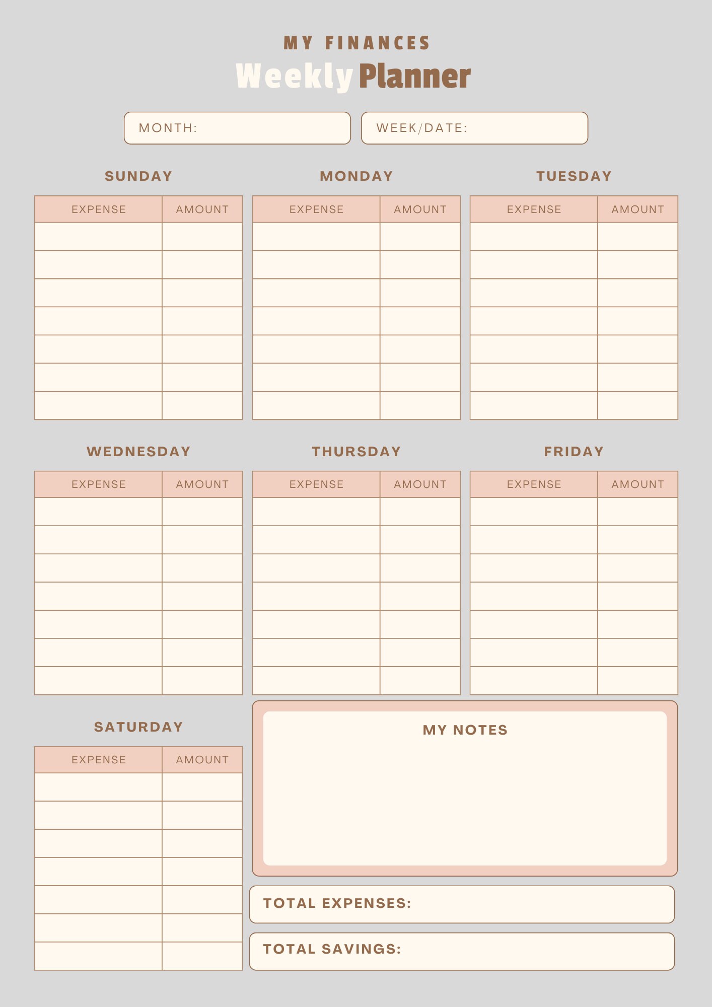 Weekly Budget Planner, Printable Budget Planner, Budget Sheet in A4 ...