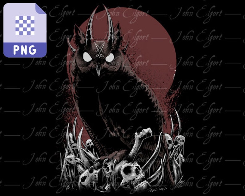 Gothic Owl Ghost Seal of Lucifer PNG Occult Tshirt Design Goth Horror ...