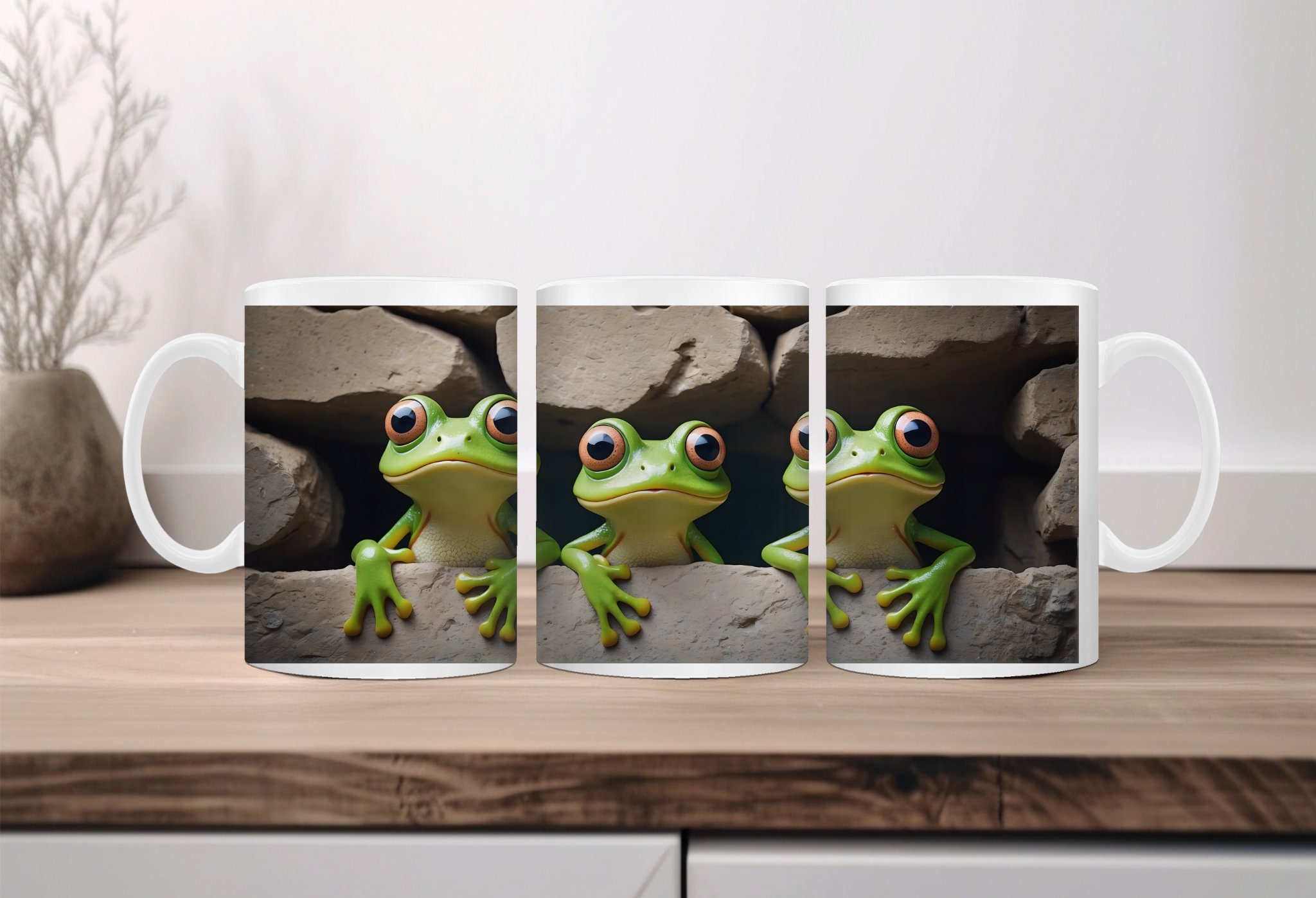 A Coffee Mug With Funny Frogs 2/ 330ml/personalizable/gift Funny Cheeky ...