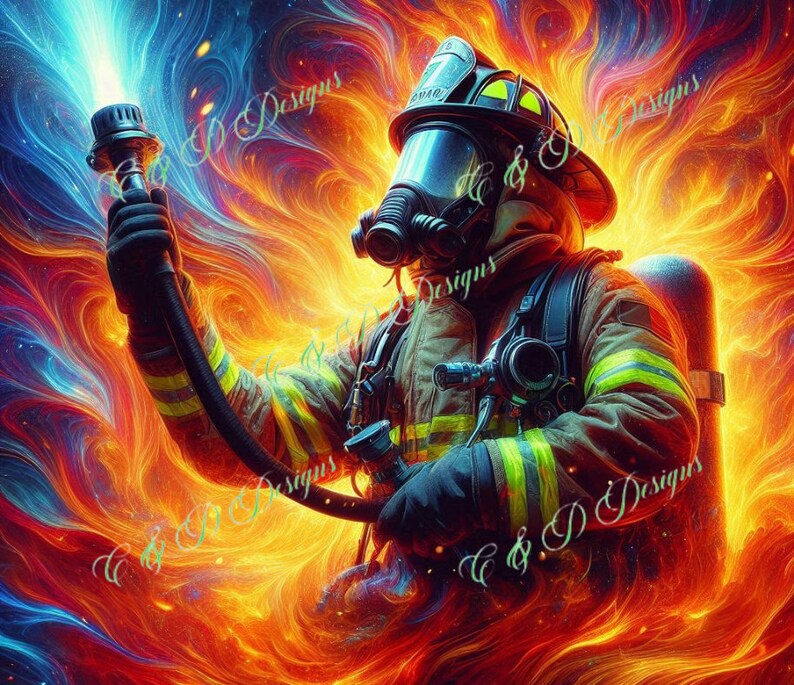 Firefighter Fireman Design Tumbler Wrap, Digital Instant Download ...