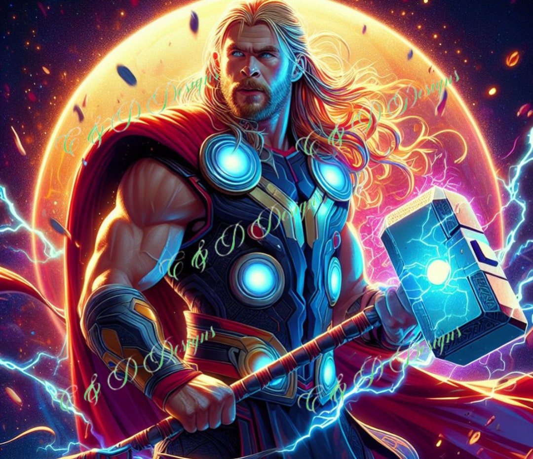 Thor Sublimation Tumbler Wrap PNG for 20oz Skinny Tumblers, Digital ...