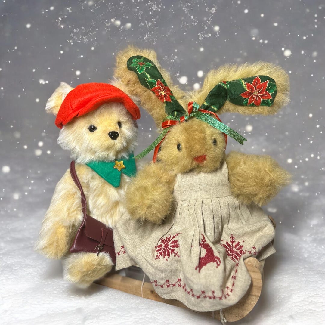 Handmade Christmas Teddies , Theodore and Marigold - Etsy