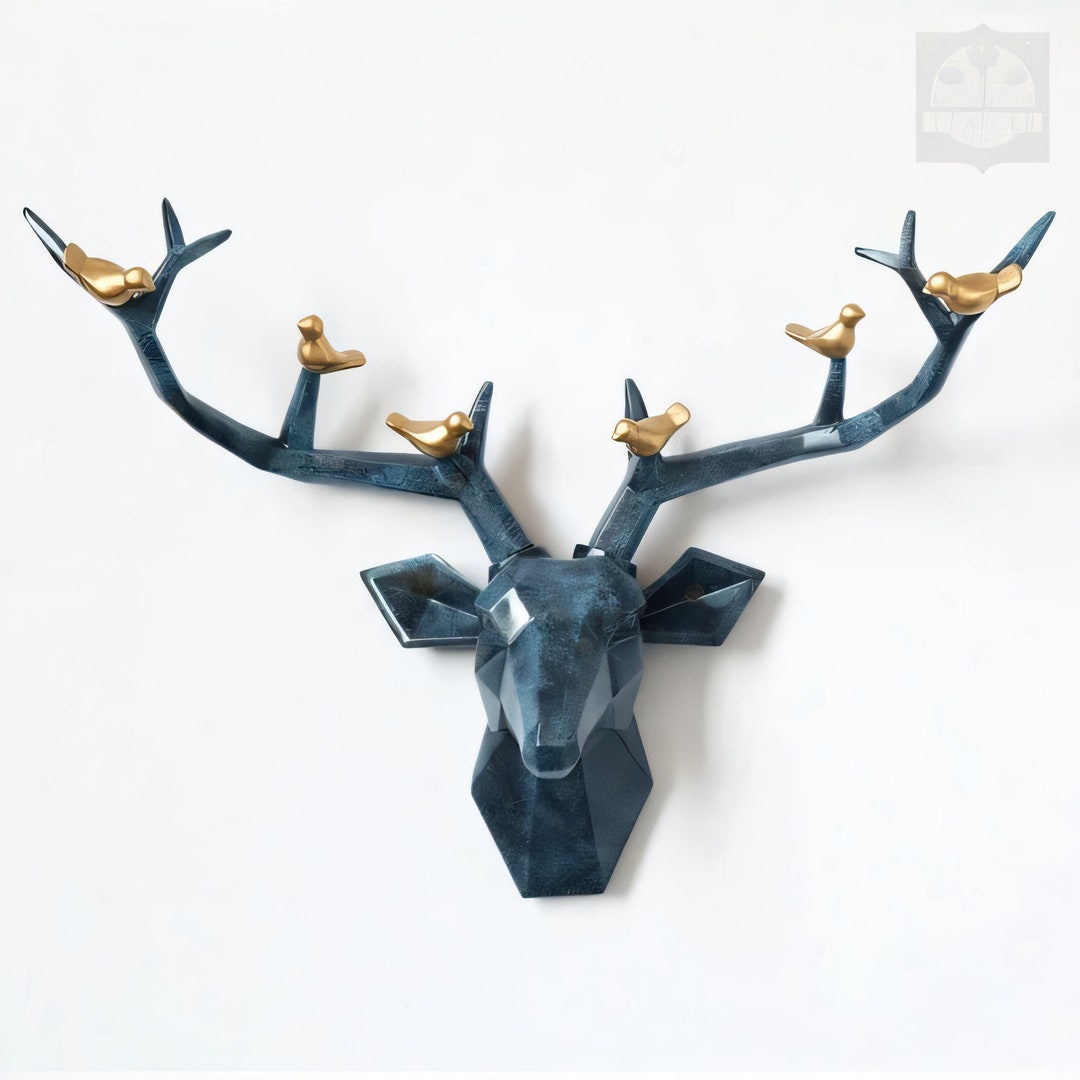 Deer Skull Modern Wall Art Deer Head Wall Hanging Bust Animal Wall ...