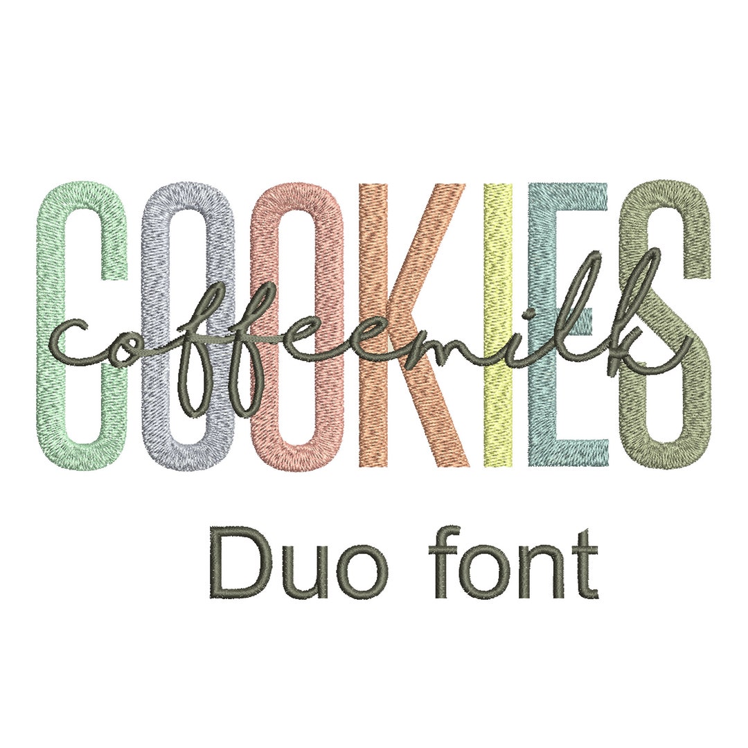 Steelshore Duo Embroidery Font,script Font Satin Stitch Embroidery,duo ...