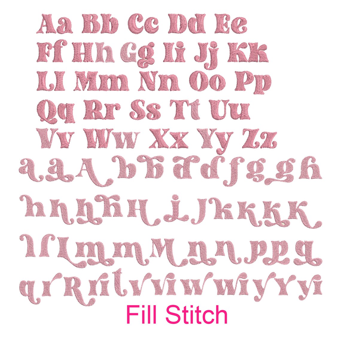 Modern Retro Serif Font With Star Embroidery Designs, 4 Sizes ,satin ...