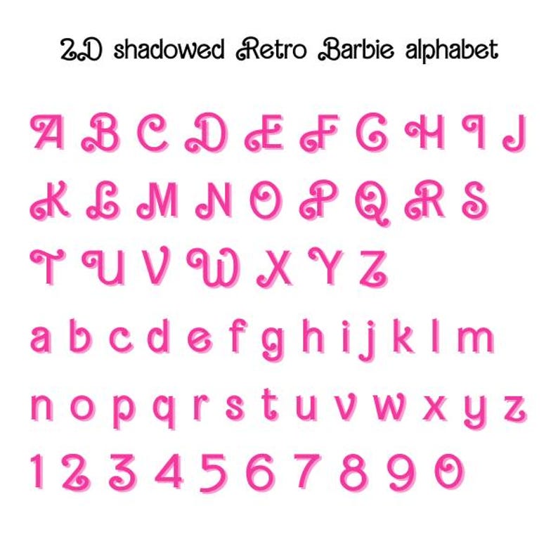 Barb Dolly Layered 3D Font,3d Font Alphabet SVG PNG Files,3d Font ...