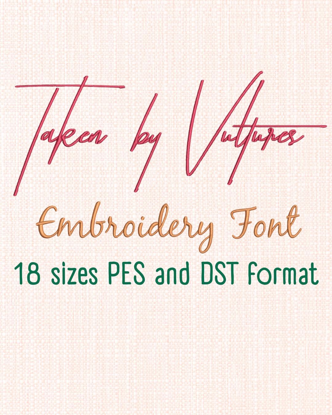 Taken by Vultures Font, Calligraphy Fonts, 18 Sizes ,satin and Filled ...