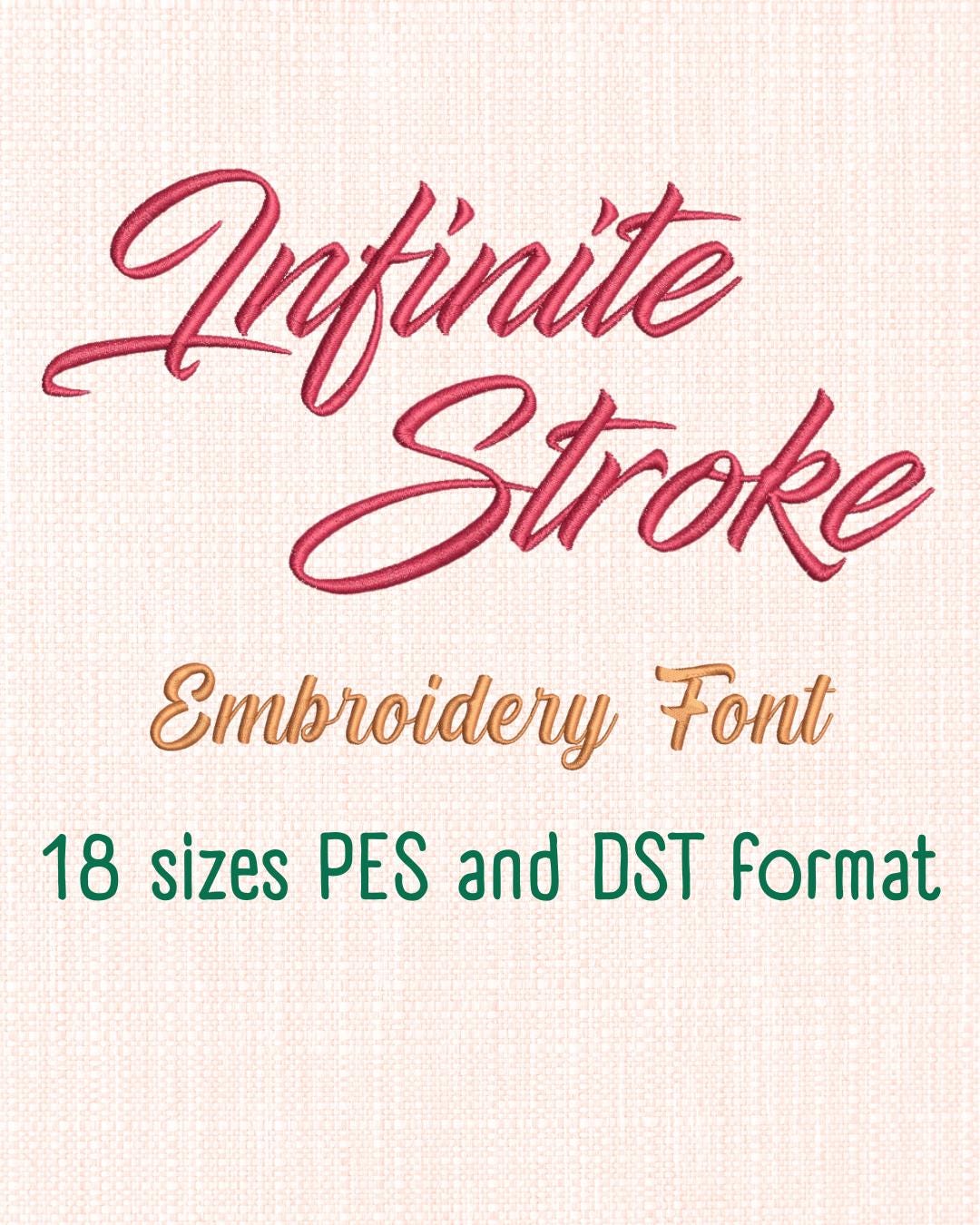 Infinite Stroke Font, Calligraphy Fonts, 18 Sizes ,satin and Filled ...
