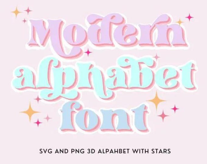 3D Retro Font PNG & SVG, 3D Letters Retro Font SVG, Retro Drop Shadow ...