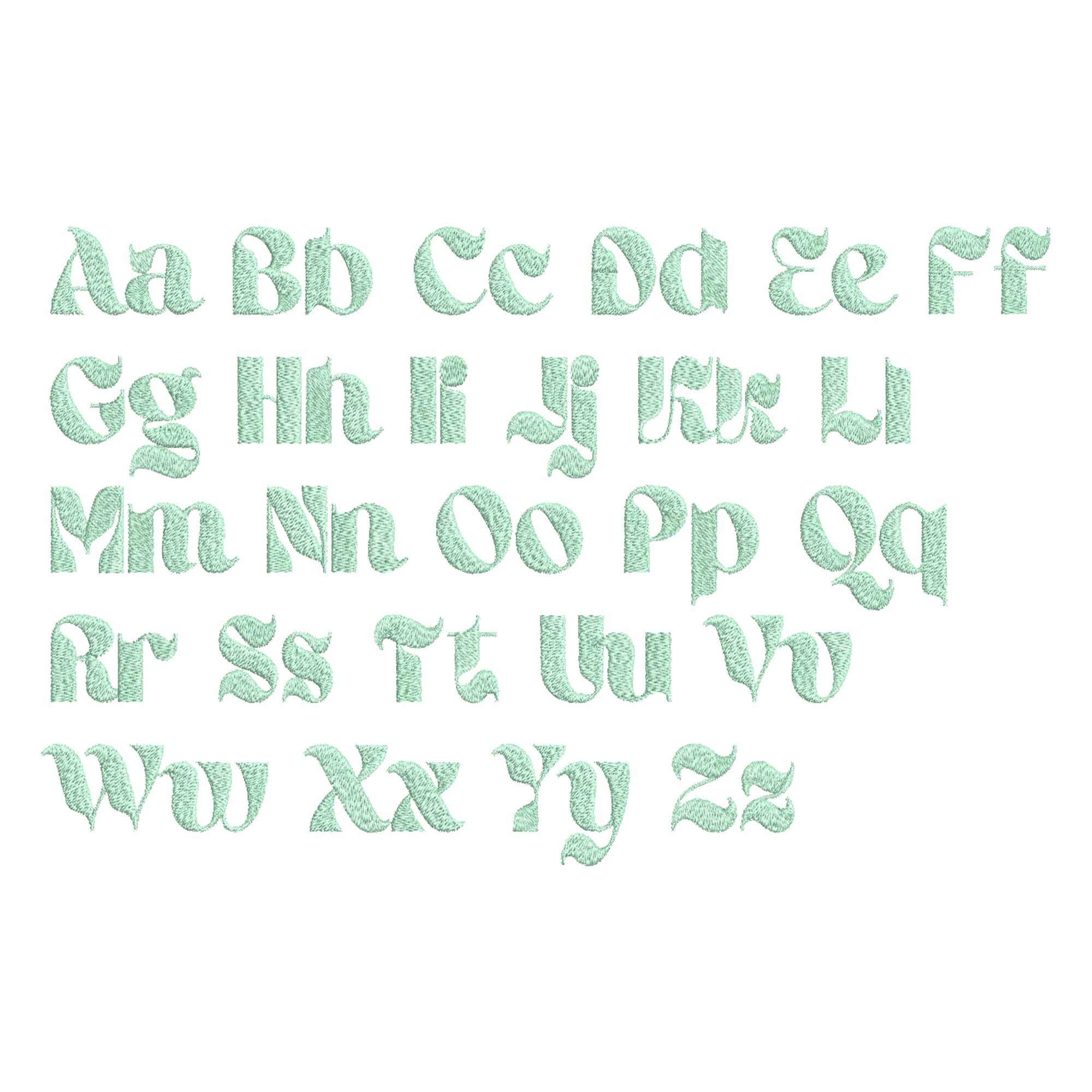 Glam Alphabet Retro Serif Font With Stars, 6 Sizes Embroidery Font ...