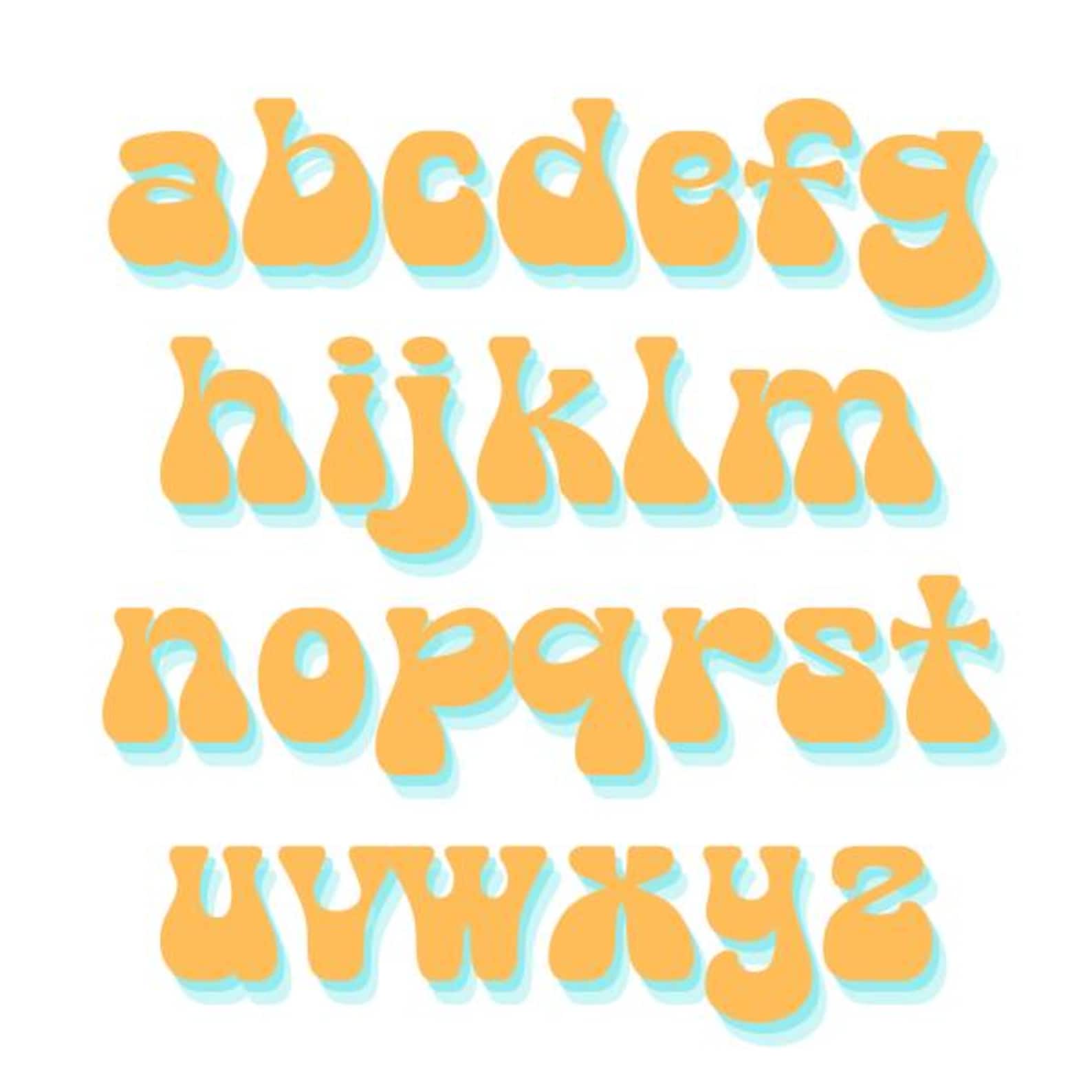 Retro Bubble 3D Shadow Layered Font Alpahbet SVG, 3D Font Aphabet PNG ...