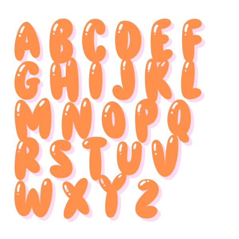 Bubble Bobble Font,bubble Rounded Font,2 Layered Font,bubble Letter ...