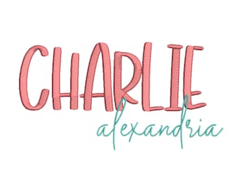 Charlie Duo Embroidery Font,script Font Satin Stitch Embroidery,duo ...