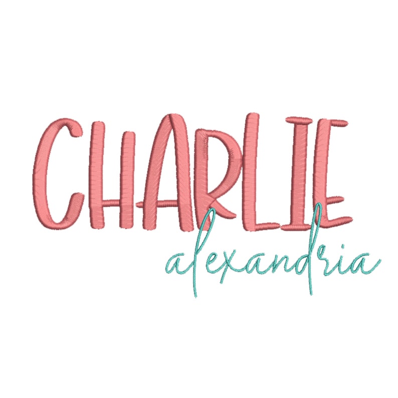 Charlie Duo Embroidery Font,script Font Satin Stitch Embroidery,duo ...
