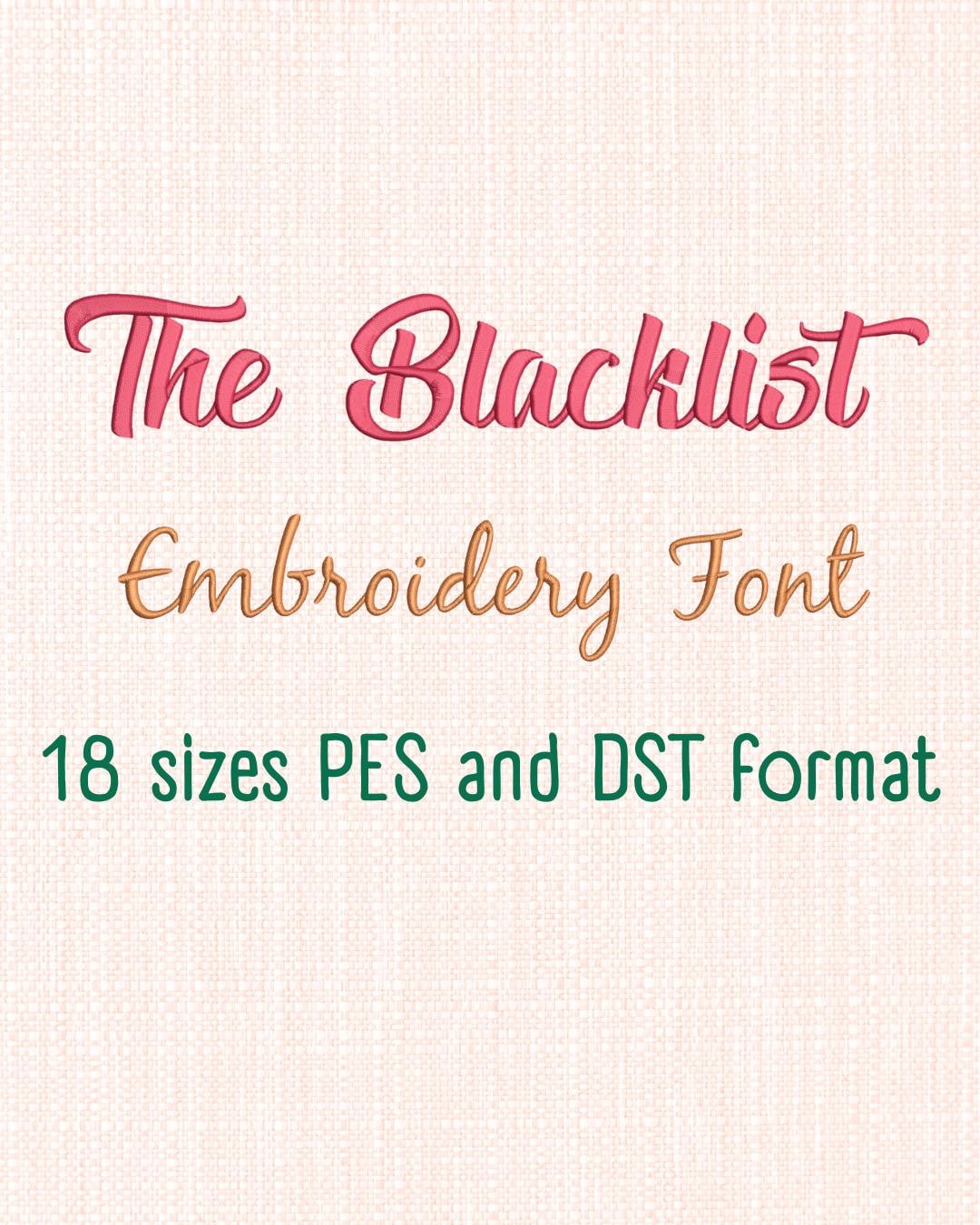 The Blacklist Font, Calligraphy Fonts, 18 Sizes ,satin and Filled ...