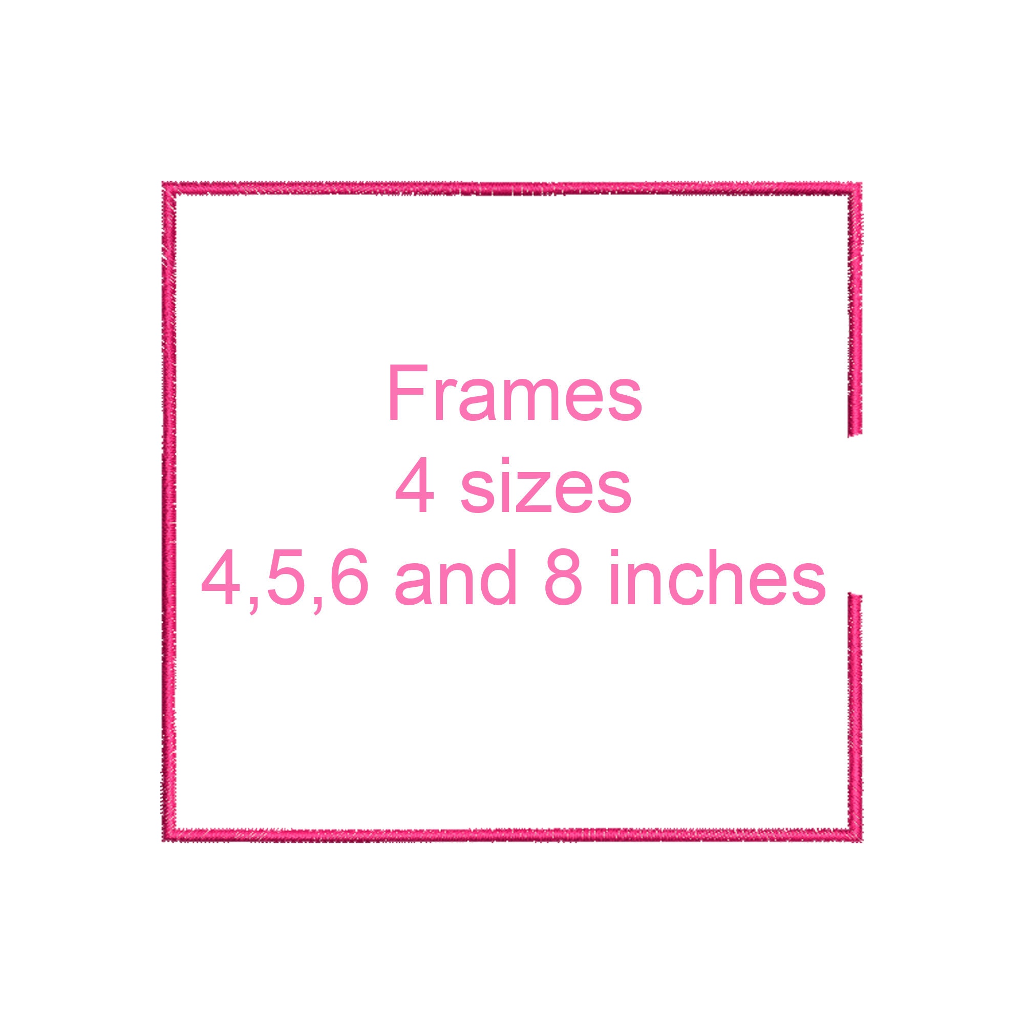 Retro Modern Font With Frames Embroidery Designs, 4 Sizes ,satin Stitch ...