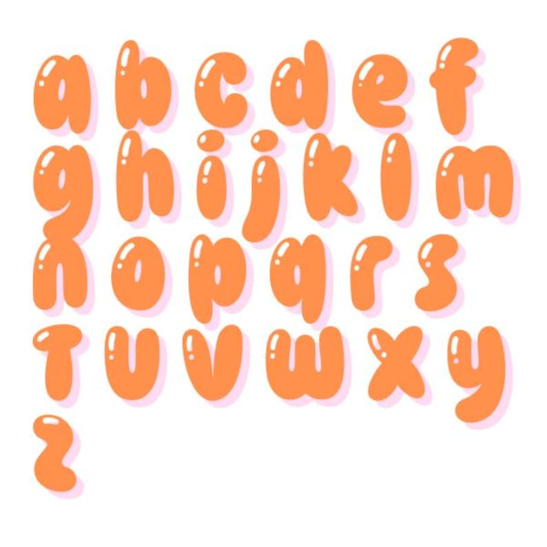 Bubble Bobble Font,bubble Rounded Font,2 Layered Font,bubble Letter ...