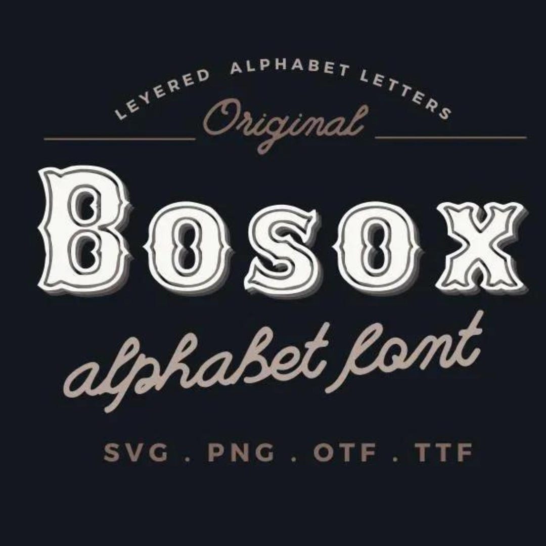 Bosox Font,3d Layered Font Alpahbet SVG,3D Font Alphabet PNG Files ...