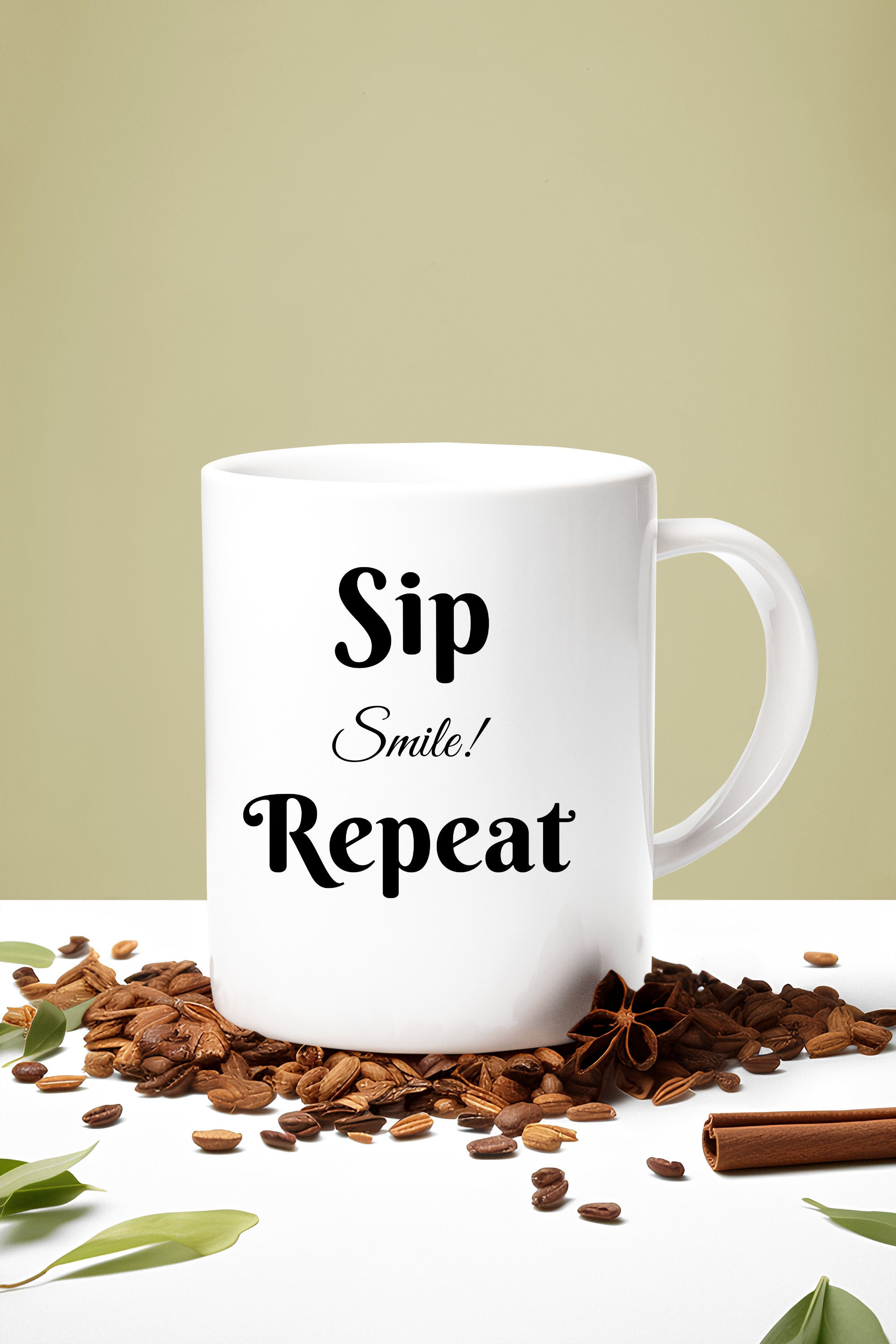 Sip Smile Repeat Coffee Mug Tea Mug Vibe Morning Coffee Mug - Etsy