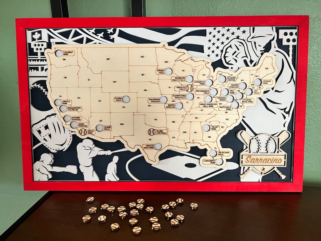 Baseball Travel Map - Etsy