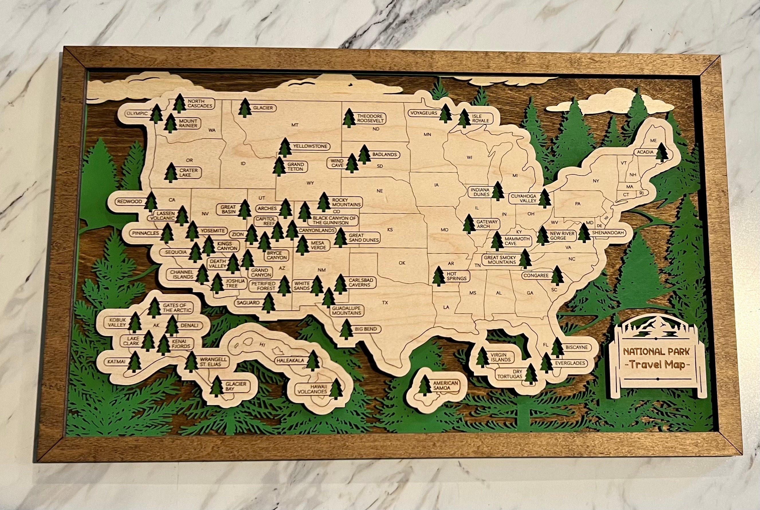 National Park Travel Map - Etsy