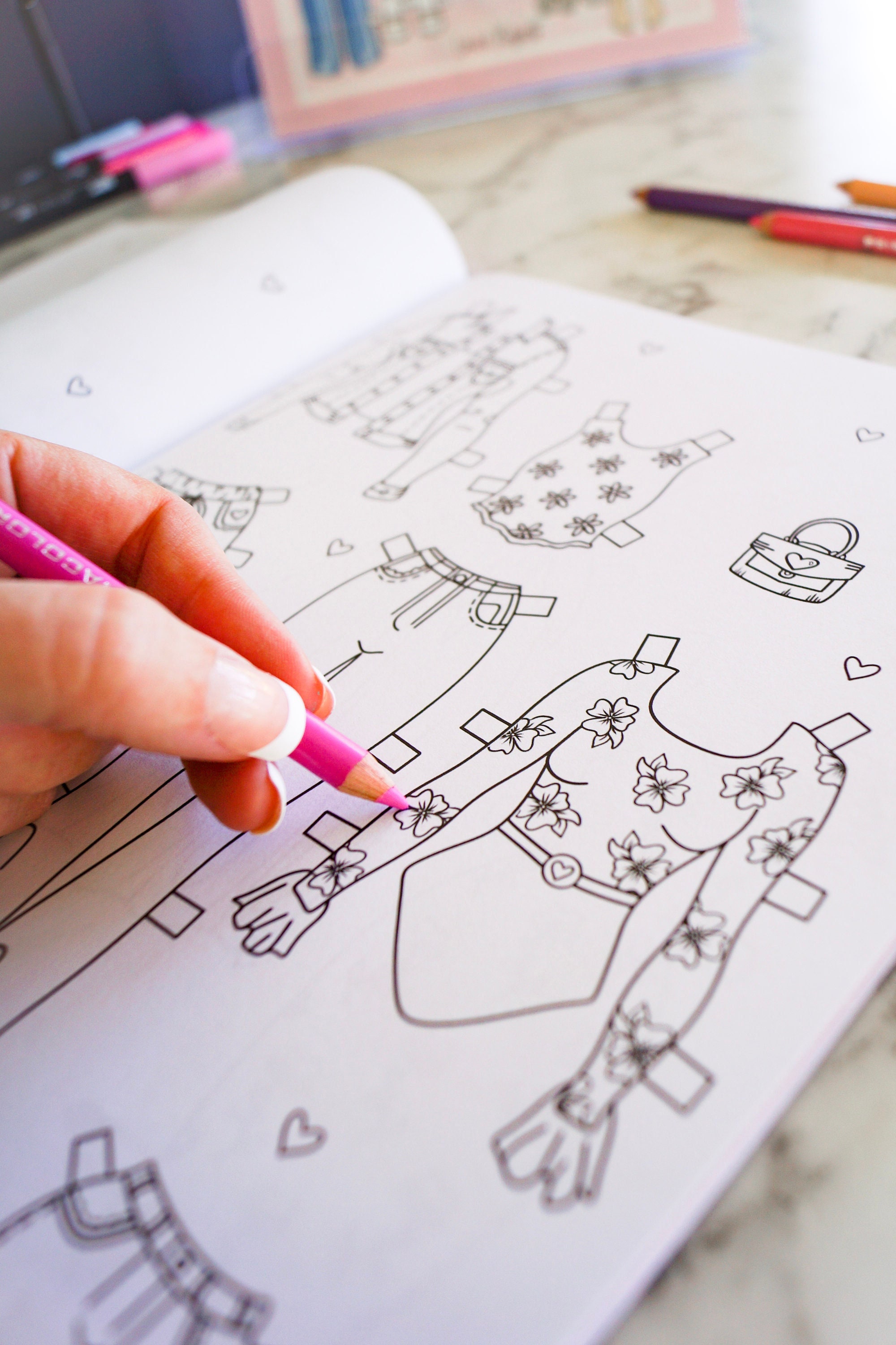 Pearl and Penny Paper Doll Paper Doll Coloring Book Color Your Own ...