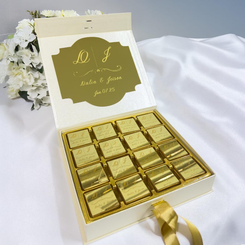 Personalized Wedding Chocolate With Box, Engagement Chocolate Favors ...