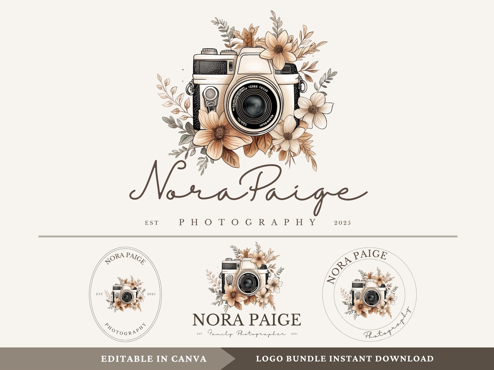 Botanical Photography Logo Floral Content Creator Custom Branding Kit ...
