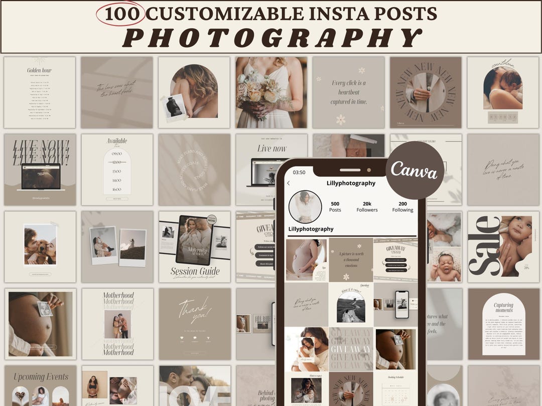 Instagram Template for Photographer Marketing Social Media Template ...