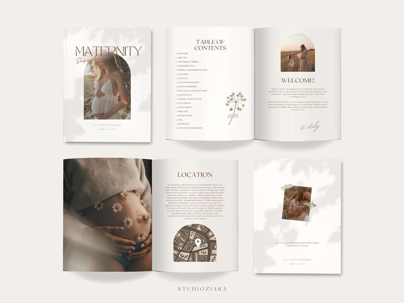 Maternity Photography Template Client Welcome Guide Canva Digital ...